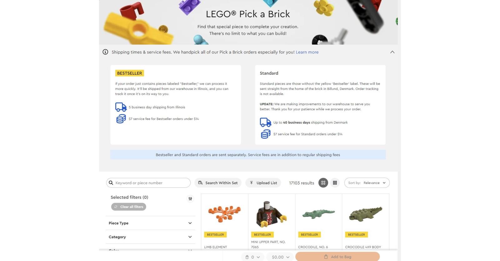 New feature: Upload wanted parts to Pick a Brick | Brickset