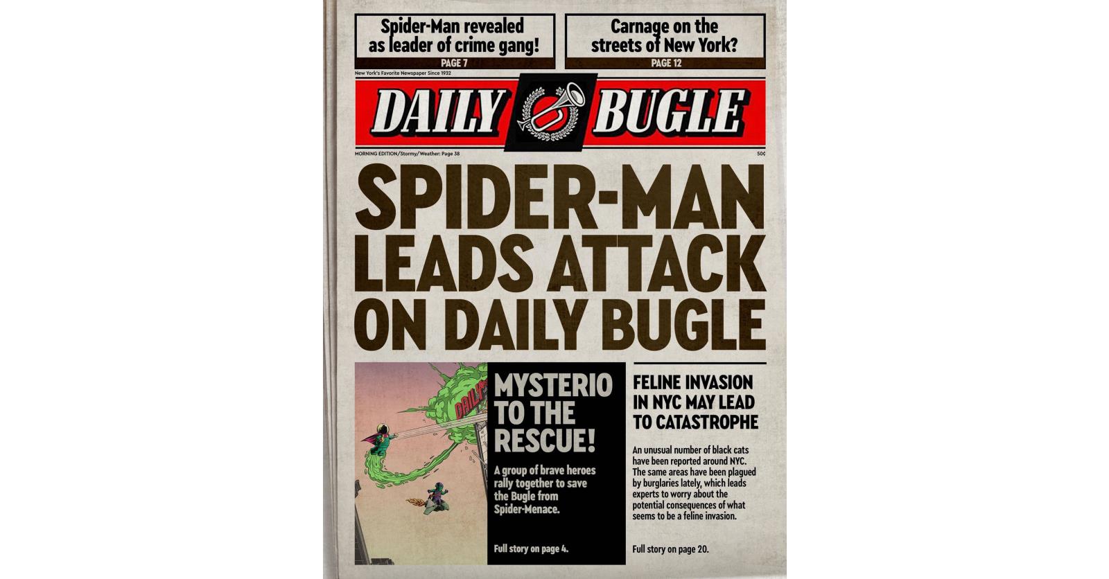 Daily Bugle headline teases forthcoming Marvel set | Brickset