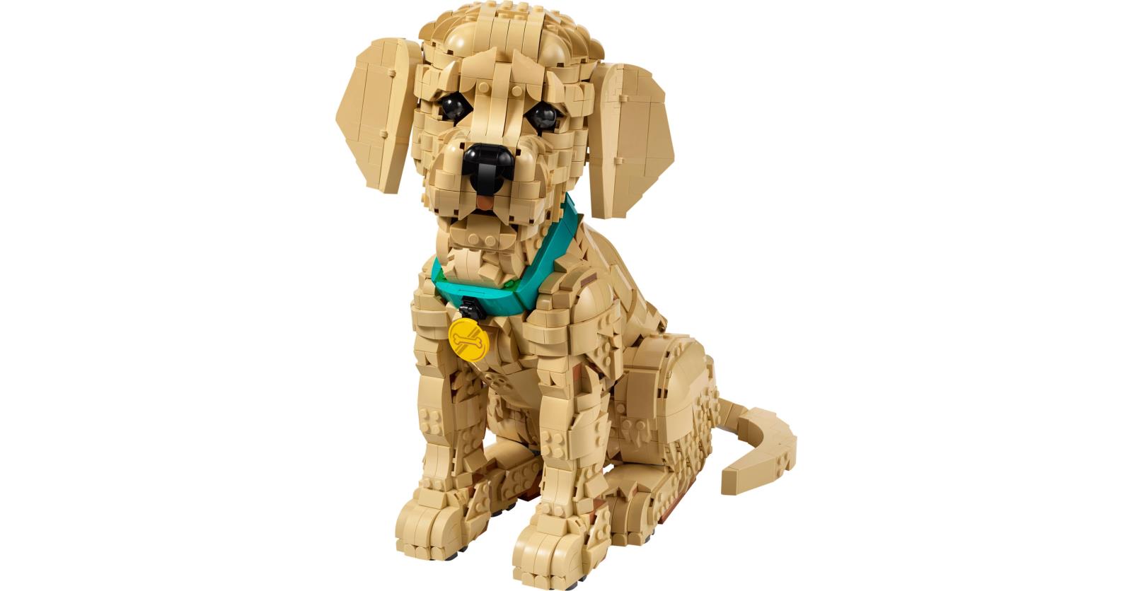 Golden Retriever Puppy and Flower Wall available now | Brickset
